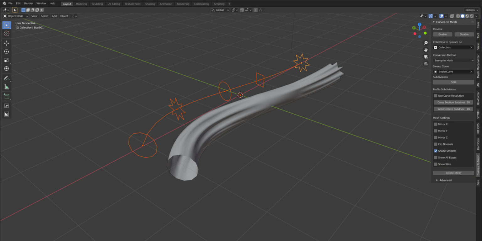 【アドオン紹介】Curves To Mesh – カーブでモデリング！ | CGbox