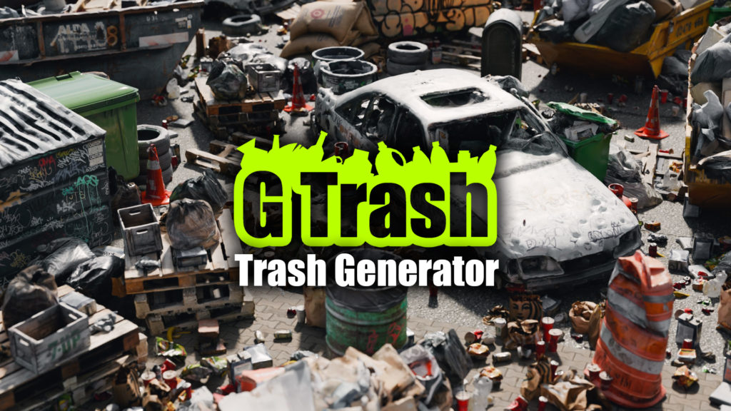 【アドオン紹介】G Trash – 高品質なゴミをシーンに追加！苔/傷/埃も追加 | CGbox