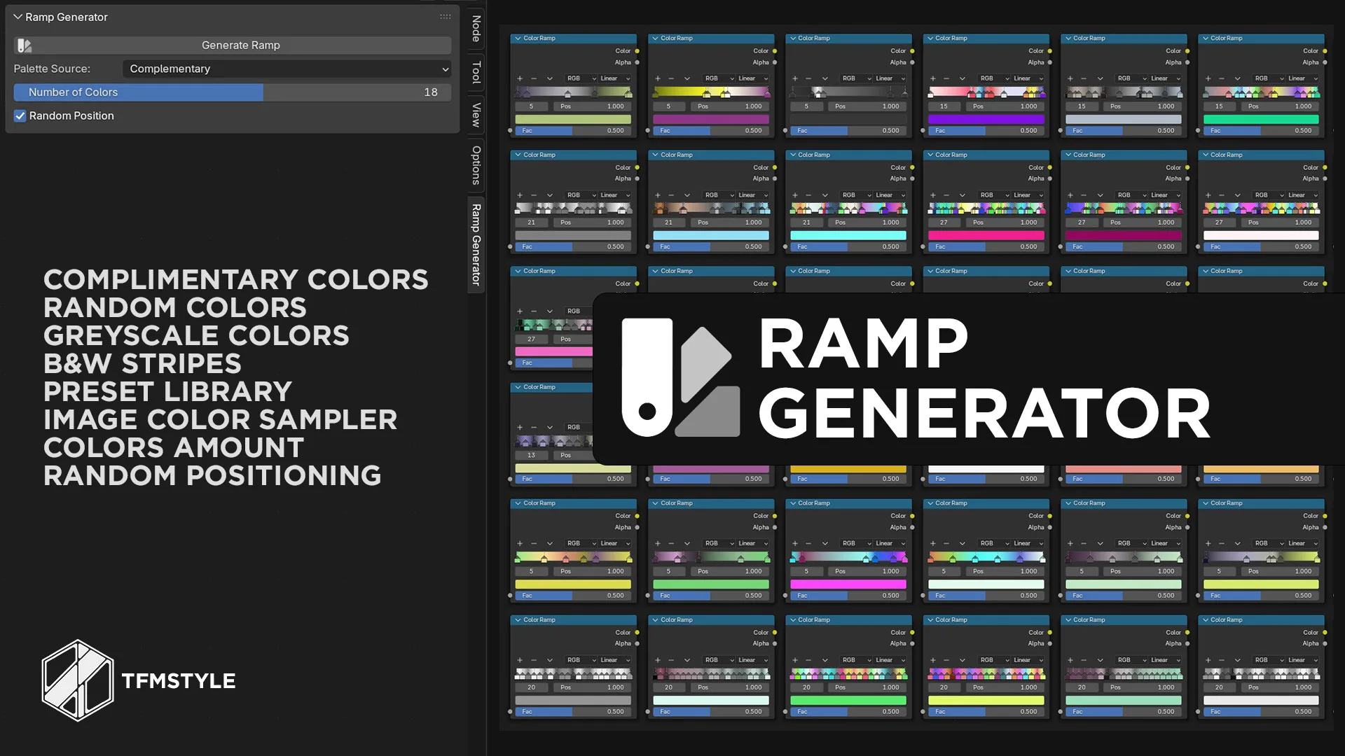 【無料アドオン紹介】Ramp Generator – ランダムな色をカラーランプで生成！ | CGbox
